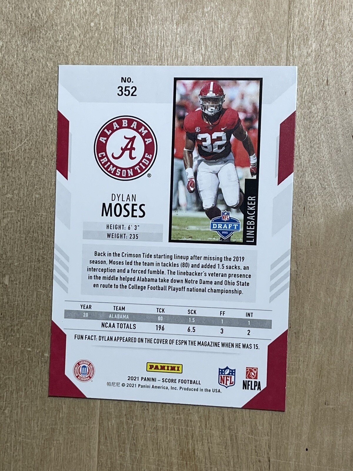 HOT R@@KIE 2021 Jacksonville Jaguars ROOKIE Dylan Moses Panini Score ...