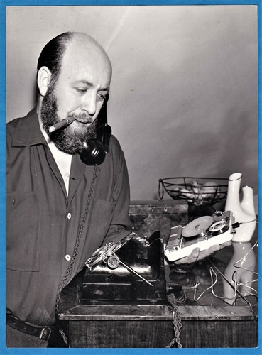 vintage photo 1957 early phone tape recorder tapping spy system ecoute ...