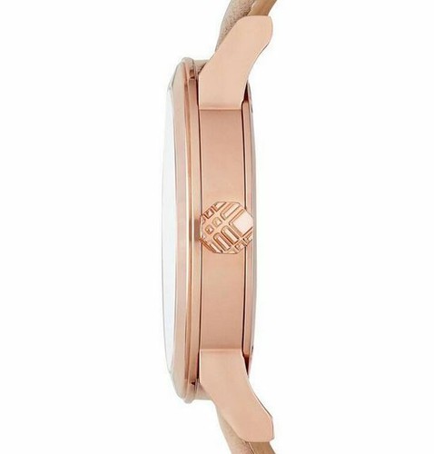 NEW BURBERRY WOMEN BU9131 ROSE GOLD BEIGE LEATHER STRAP WATCH - 2Y ...