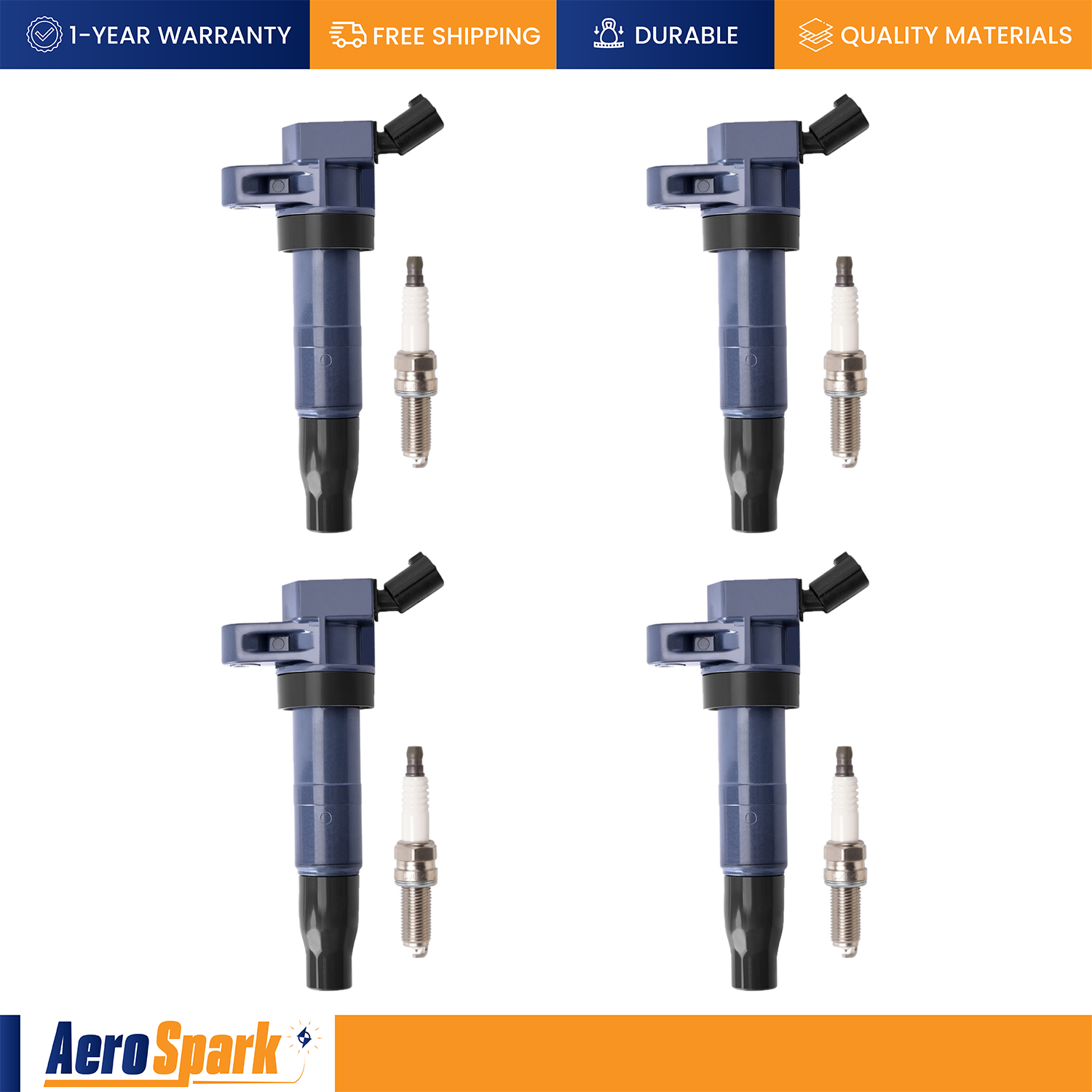 Ignition Coil & Iridium Spark Plug for Kia K900 Sportage Hyundai Equus ...