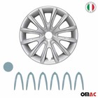 14" Set of 4 Pcs Wheel Covers Silver with Blue Hub Caps fit R15 Steel ...