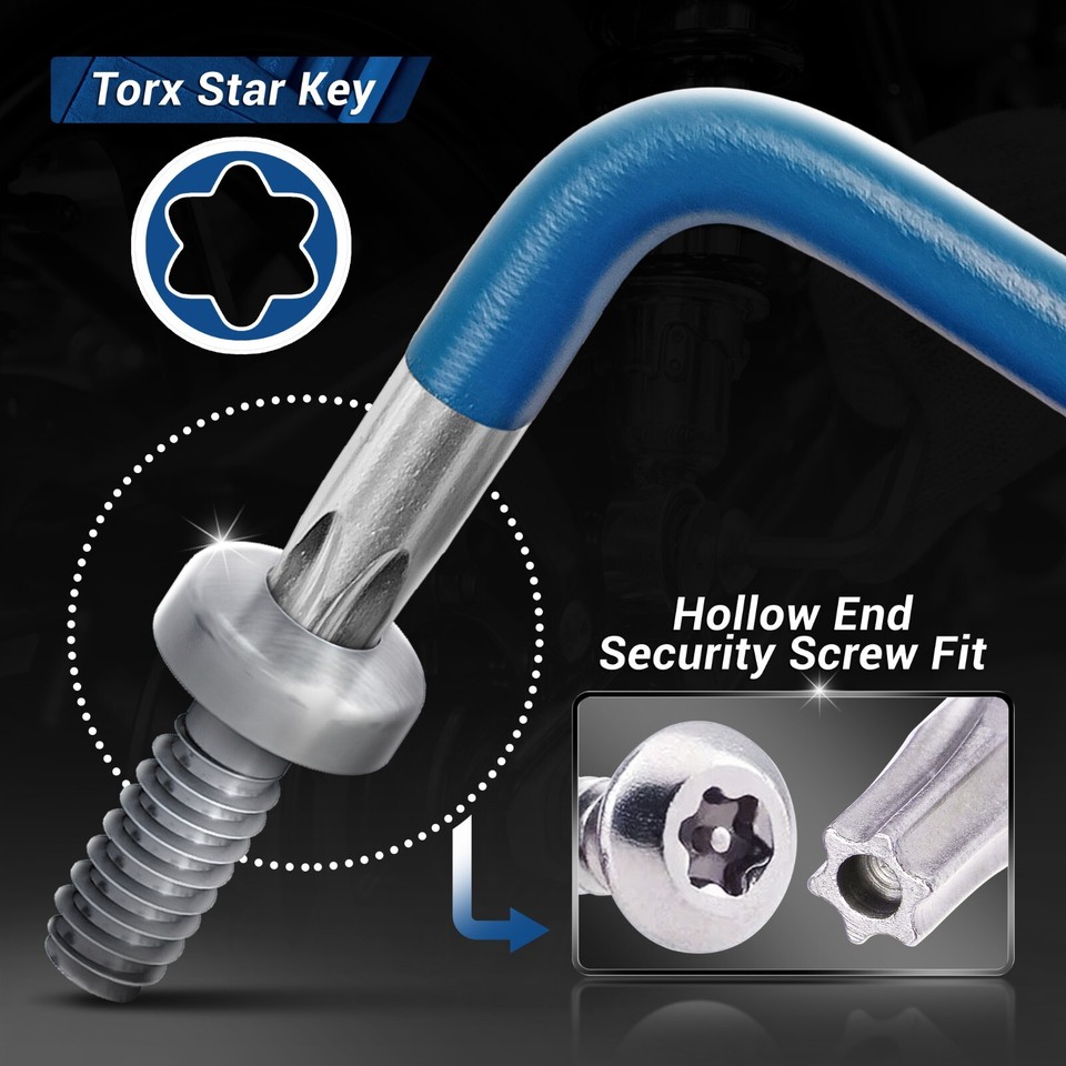 Torx Key Set Star Long T Handle Folding Security Allen Spline Hex ...