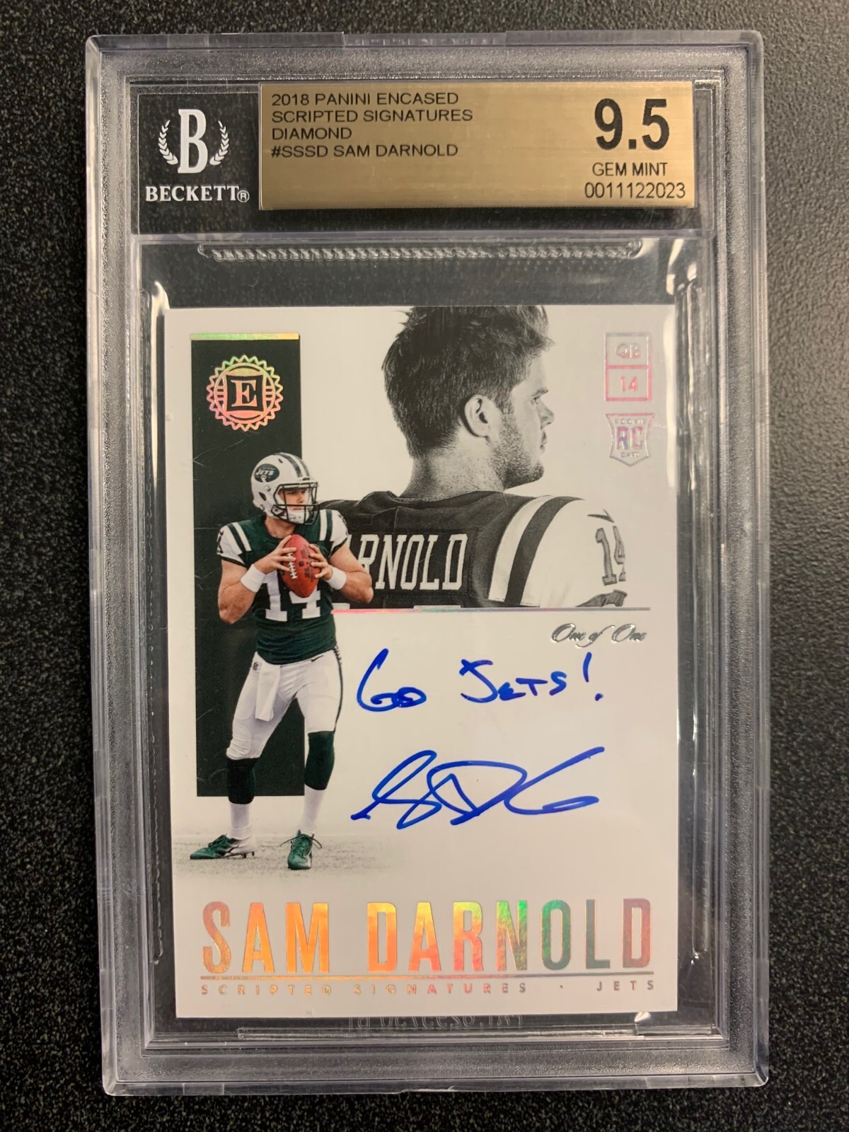 2018 SAM DARNOLD PANINI ENCASED SCRIPTED SIGNATURES AUTO 1/1 - BGS 9.5 ...