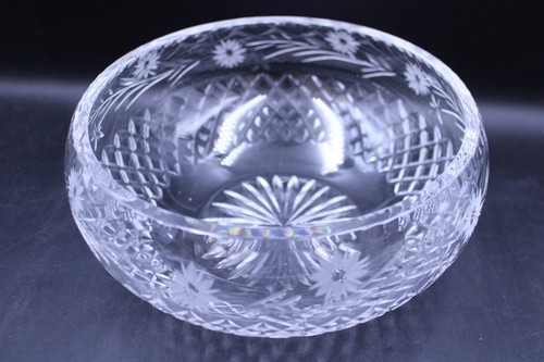 Vintage EDINBURGH CRYSTAL Clear Cut Lead Crystal Round BOWL 9" w/ Box ...