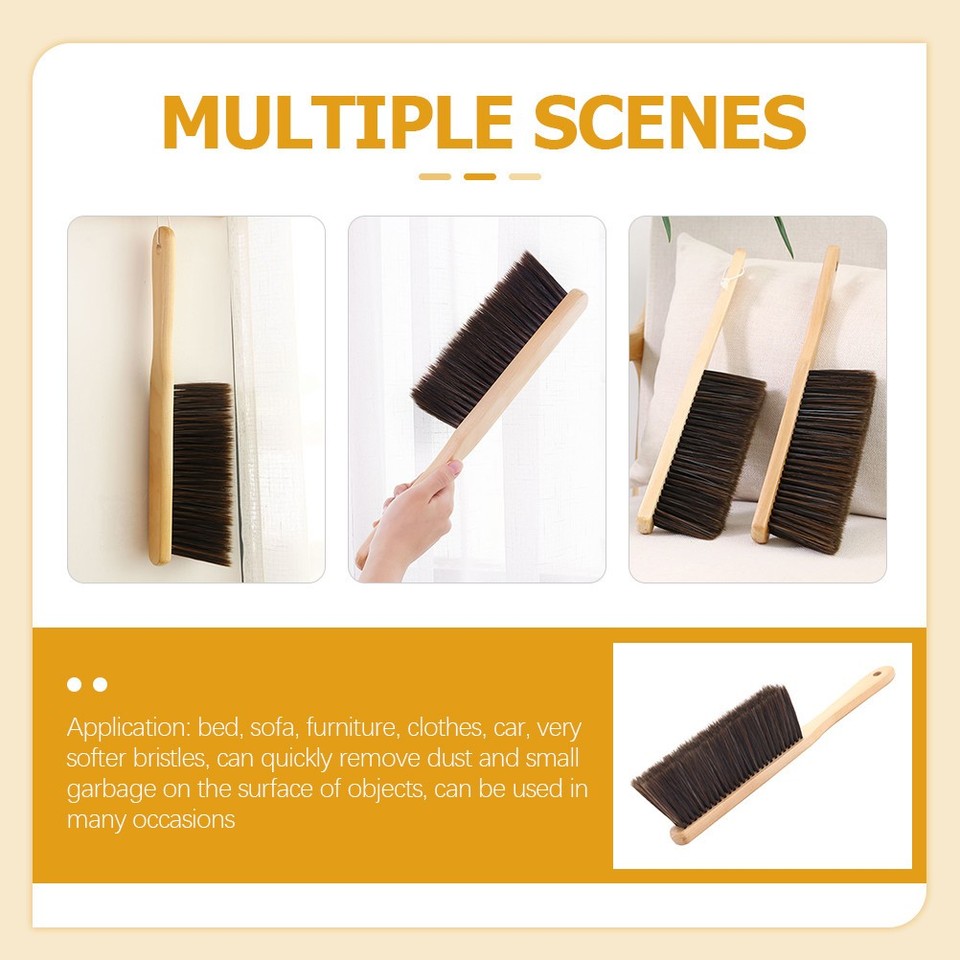 Cleaning Brush Bed Sofa Dusting Bed Sweeping Brush with Wooden Handle ...
