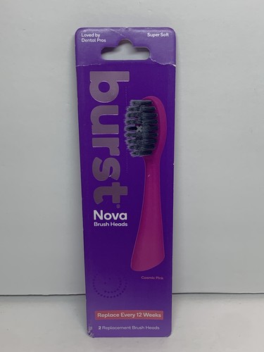 2 Ct Burst Nova Toothbrush Brush Replacement Heads, Cosmic Pink, Super ...