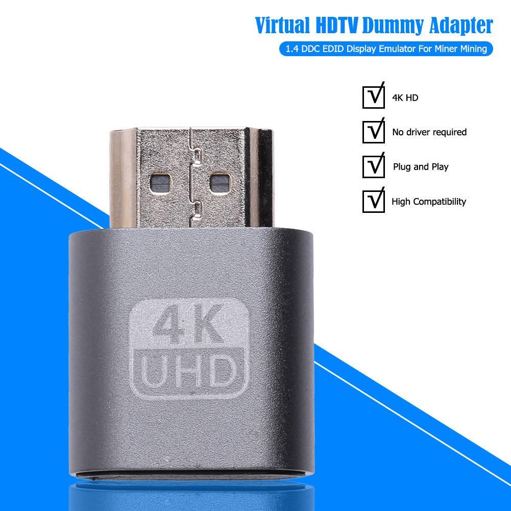 Virtual HDMI-compatible Dummy Adapter 1.4 DDC EDID Display Emulator for ...