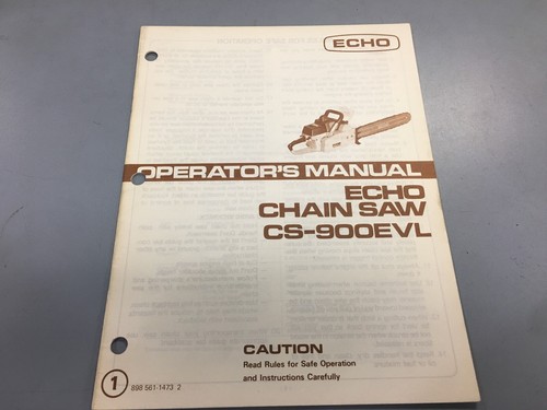 Echo cs 900evl chainsaw Operation manual,echo Operation manual | eBay