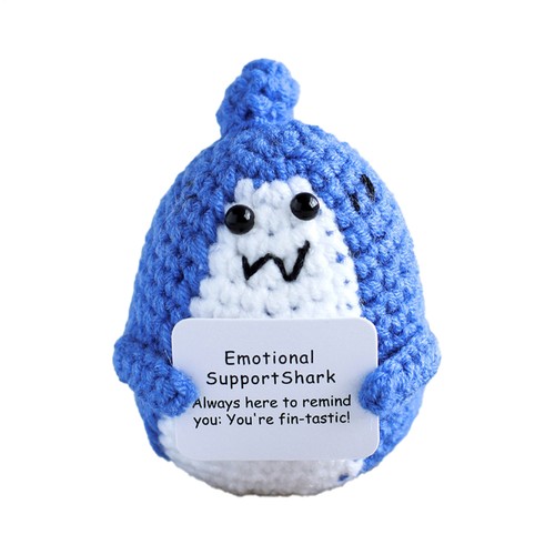 Emotional Support Shark Ornament, Cute Positive Crochet Animal ...