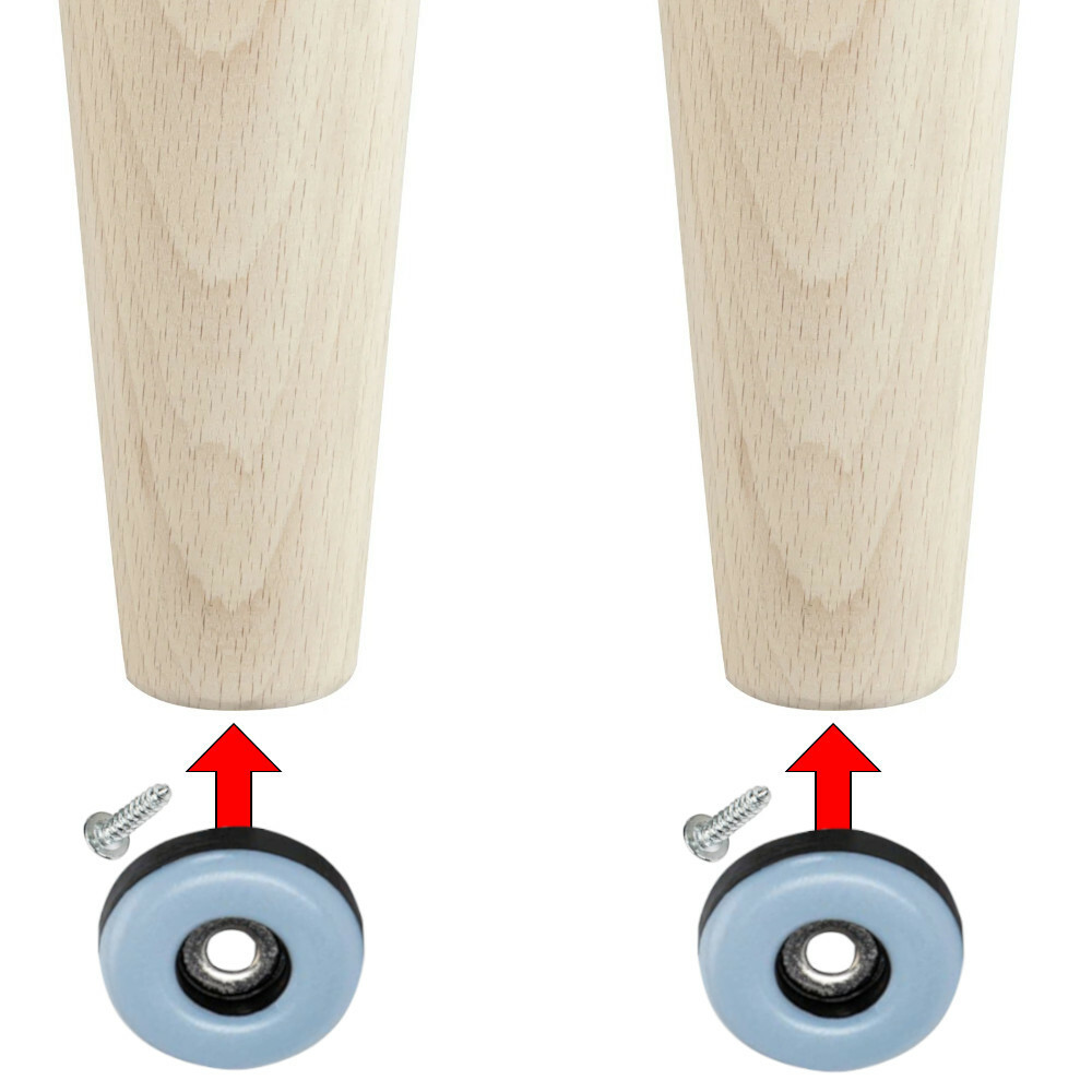 4x Teflon screw on plastic feet riser glide PTFE protection foot pad ...