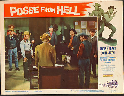 POSSE FROM HELL orig 1961 lobby card AUDIE MURPHY/JOHN SAXON 11x14 ...