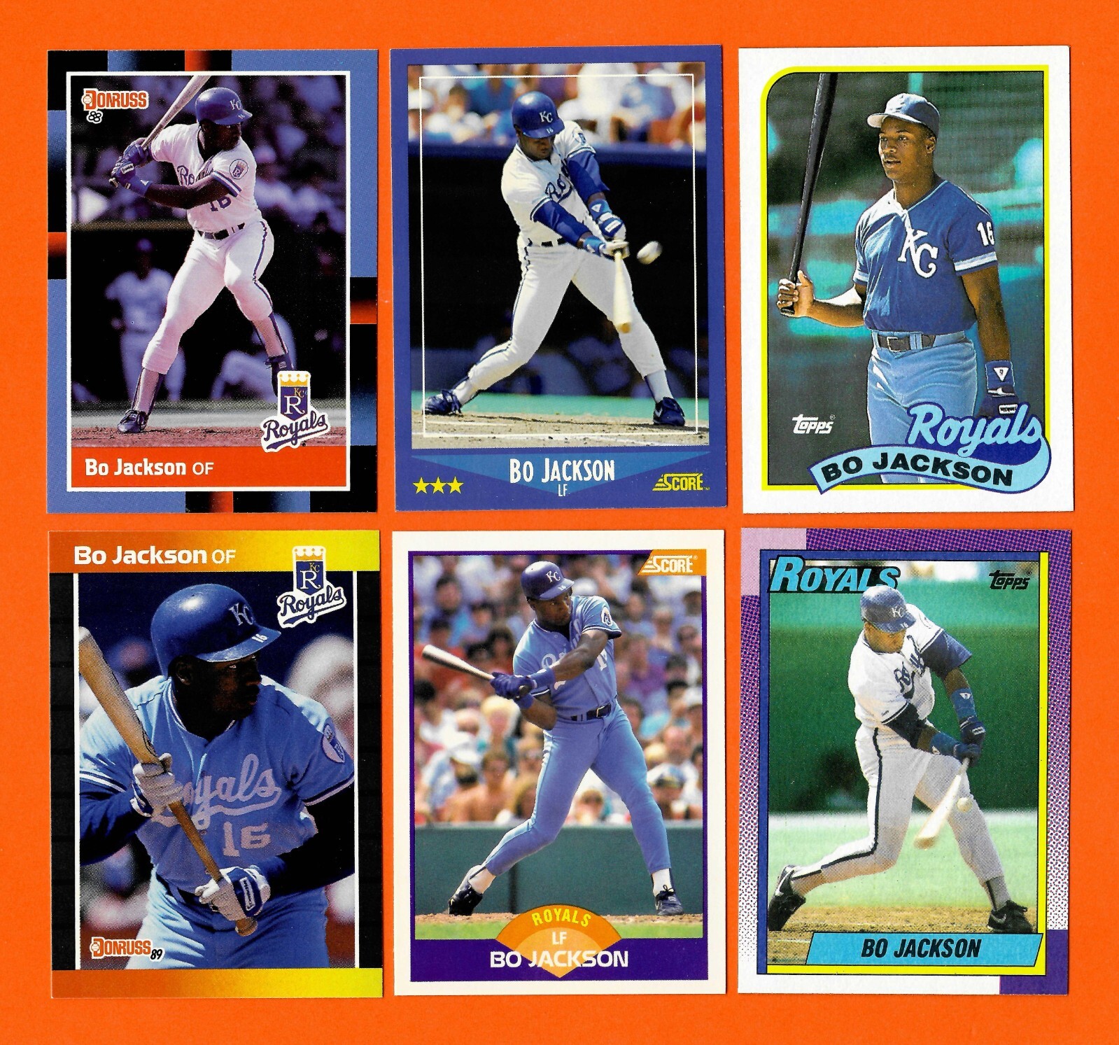 Bo Jackson Lot of 12 Diff Cards 1988-90 2-Sport Phenom Raiders KC ...