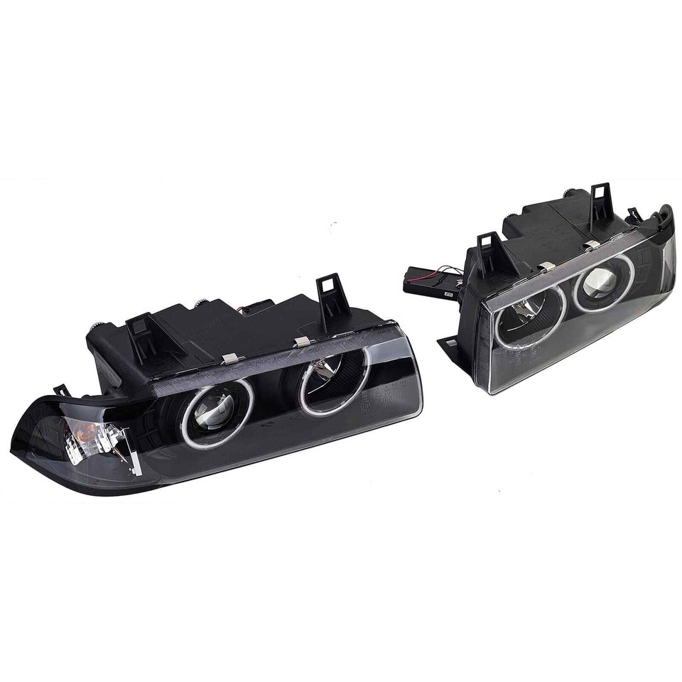 CCFL Angel Eyes Headlight Black for BMW 3er E36 Coupe Cabrio 1990-1998 ...