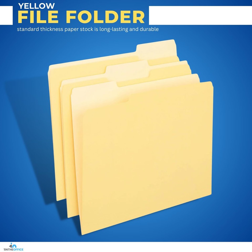 Yellow File Folders Letter Size, Top Tab Inetrior File Folders, File ...