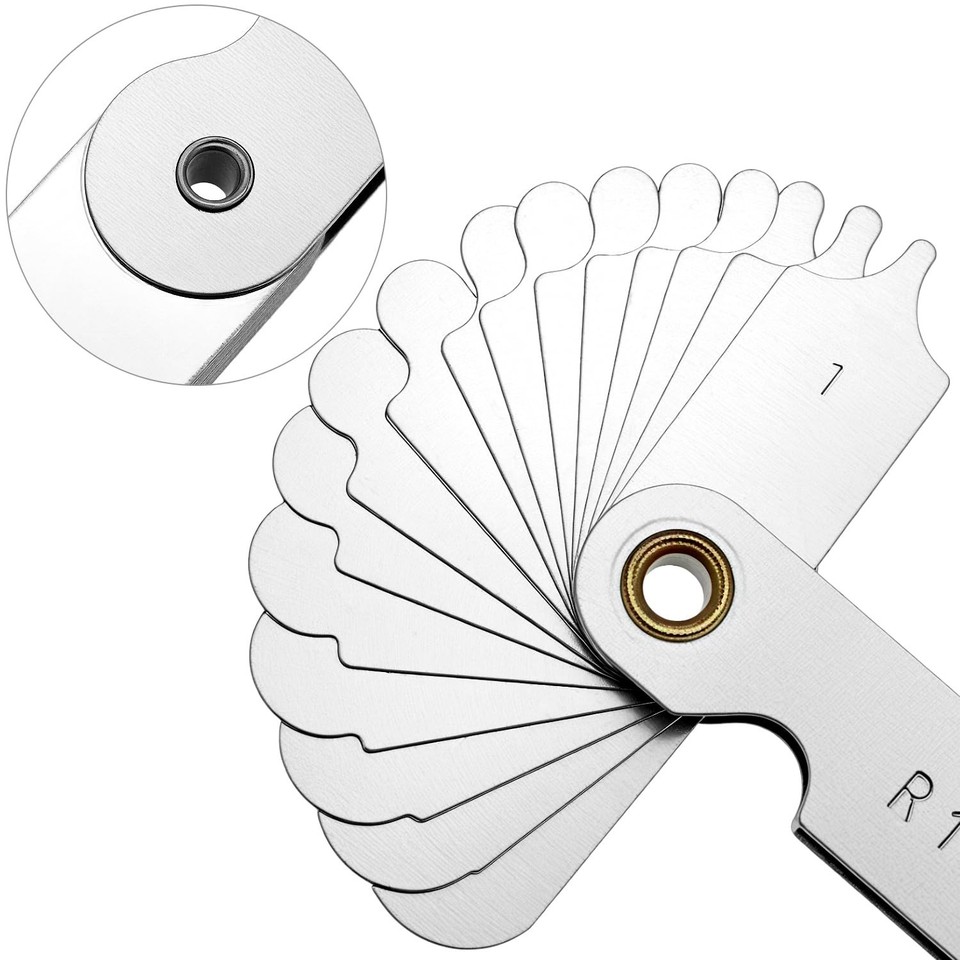 QWORK 4 Pack Radius Gauge Set, Precision Stainless Steel Measurement ...