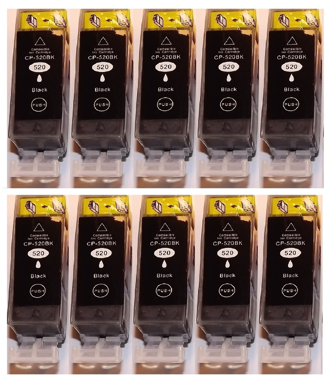 10 schwarze Patronen für Canon PIXMA iP3600 iP4600 MP540 MP550 MP620 ...
