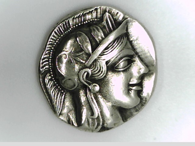 Greek Greece Attica Athens Owl coins Athena wearing Corinthian Helmet ...