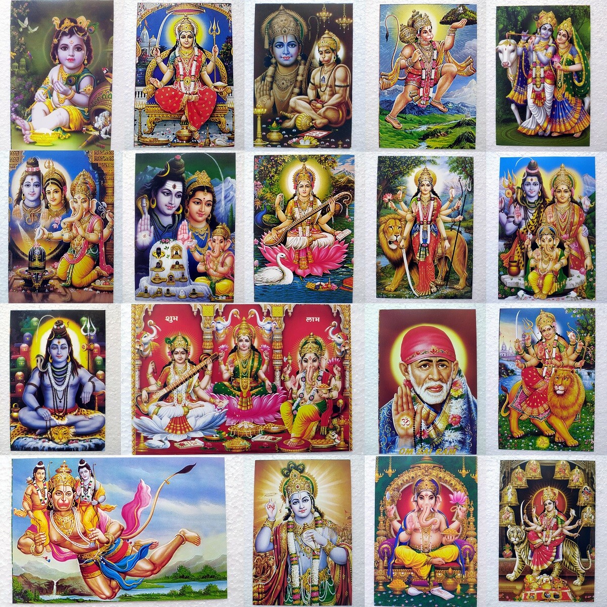 Hindu Gods Post Card Postcard 14.5 x 9.5 cm Ganesh Shiva Hanuman ...
