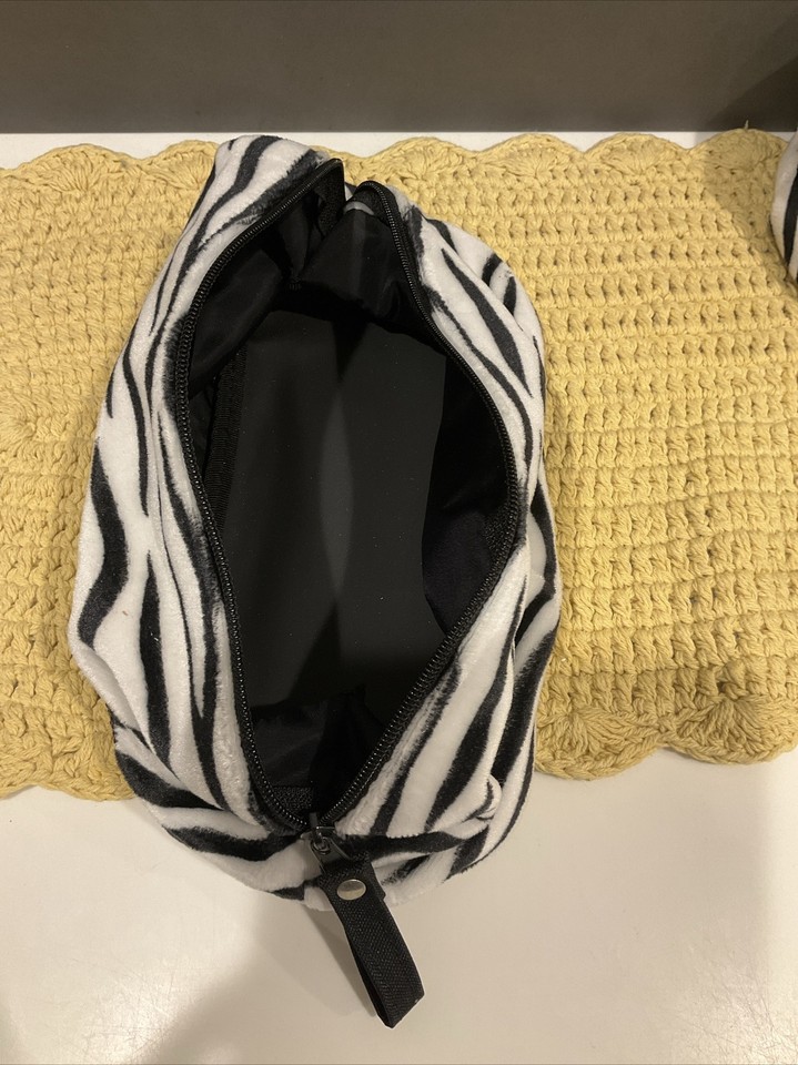 Enesco Nici Wild White Black Stripes Zebra Plush Pencil Makeup Case ...