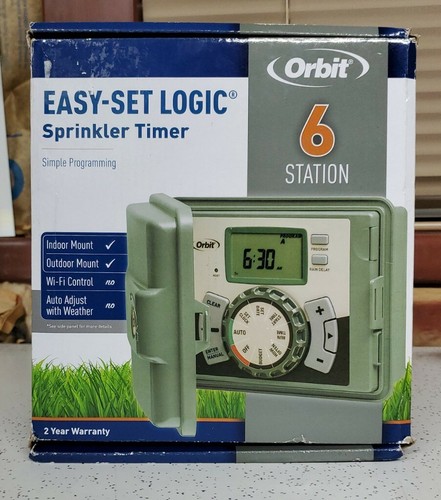 Orbit 6-Station Easy-Set Logic Indoor/Outdoor Sprinkler Timer Locking ...