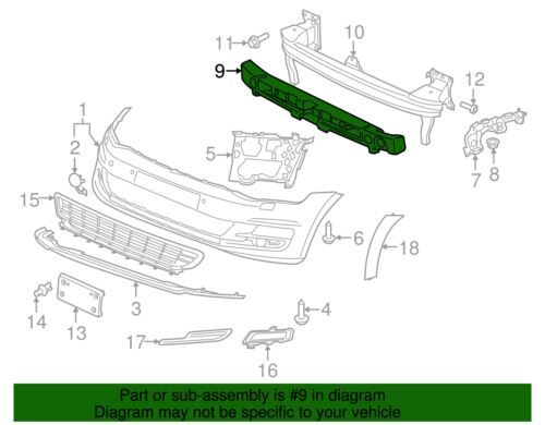 Genuine Volkswagen 2017-2019 Golf Alltrack Bumper Impact Absorber 5GM ...
