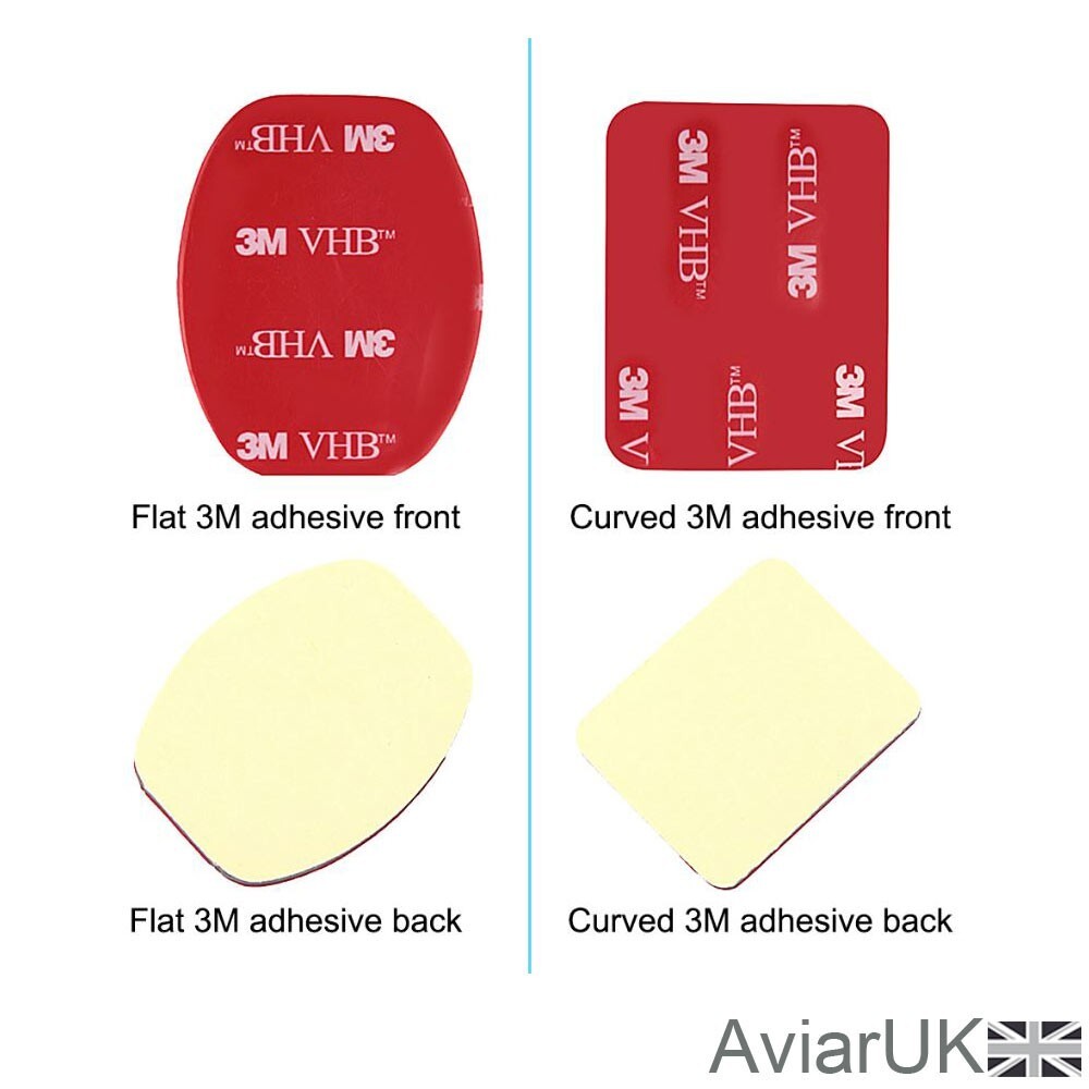 GoPro HERO Adhesive Sticky 3M Base Pads and Mounts Flat / Curved Base ...