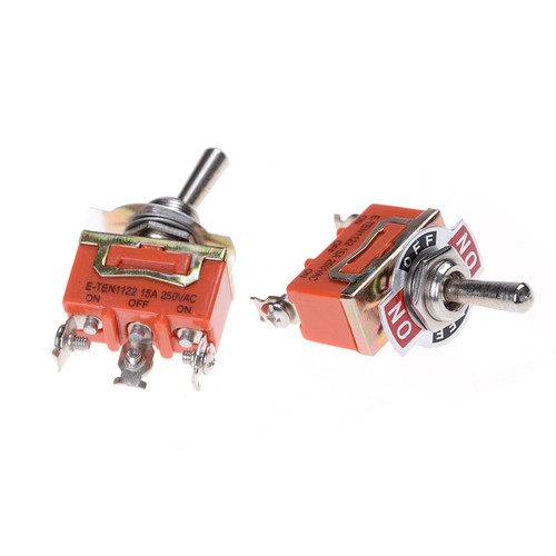 1Pcs 250V 15A ON-OFF-ON 3 Terminals Orange SPDT Locking Toggle Switch B ZC | eBay