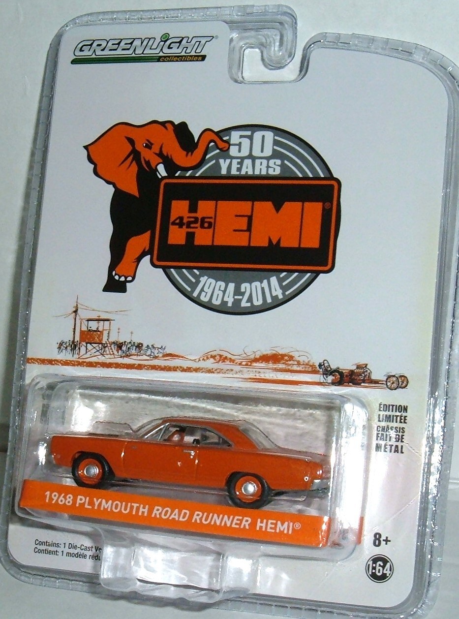 50 Years 426 Hemi 1968 Plymouth Hemi Road Runner Greenlight 1:64 | eBay