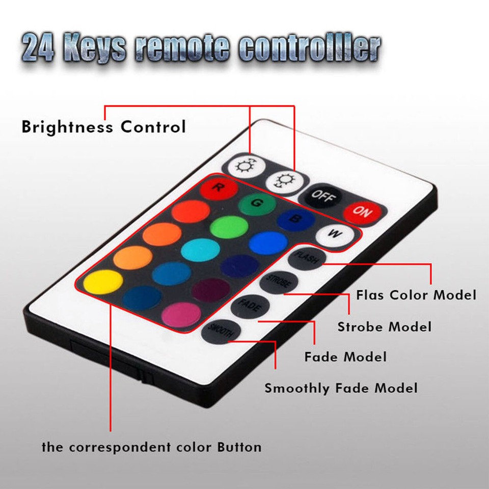 24/44 Key IR Remote Controller Box AC/DC 12V Fr LED RGB 5050/3528 Light ...