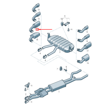VW TOUAREG 7P MK2 Exhaust Right Tail Pipe Trim 7P6253682Q NEW GENUINE ...