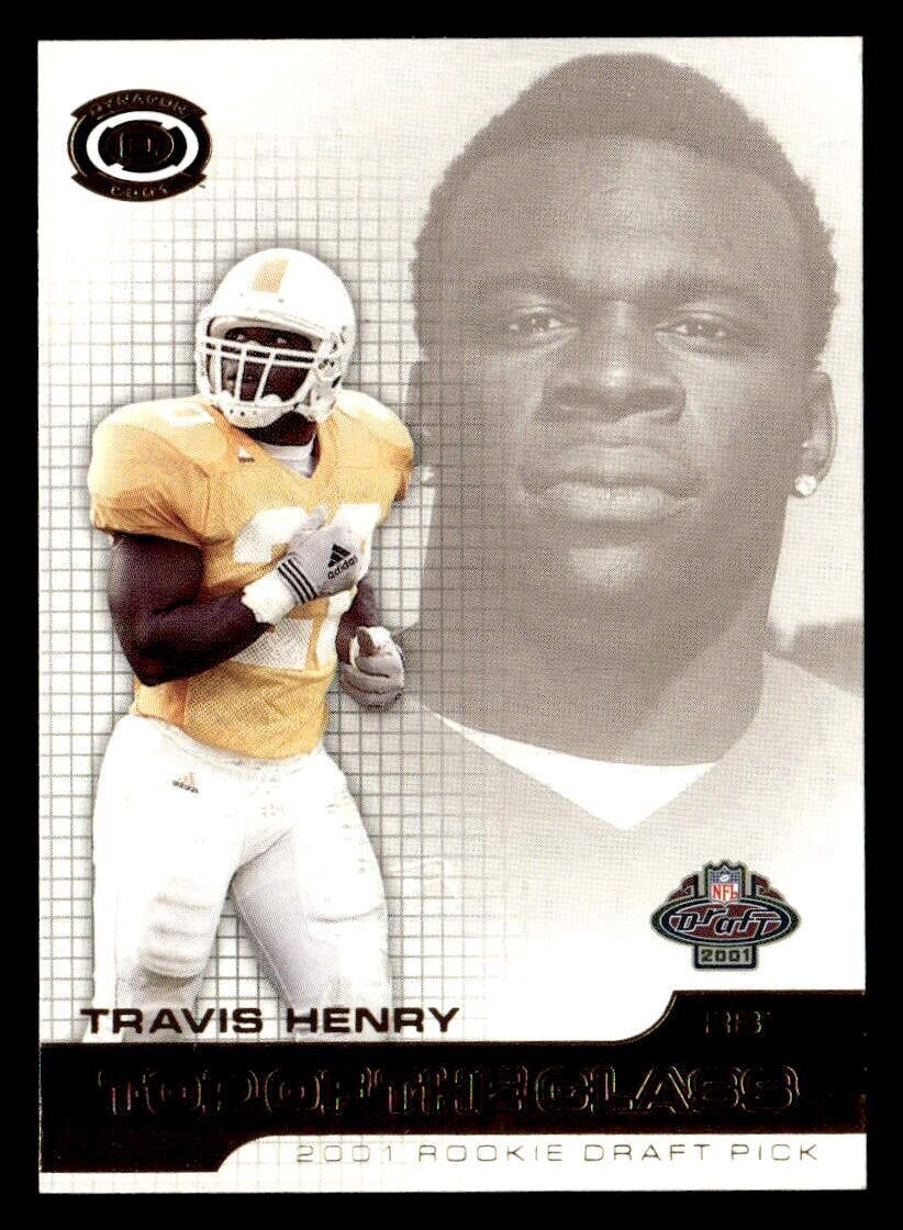 Travis Henry 2001 Pacific Dynagon Top of the Class Card #6 Tennessee ...