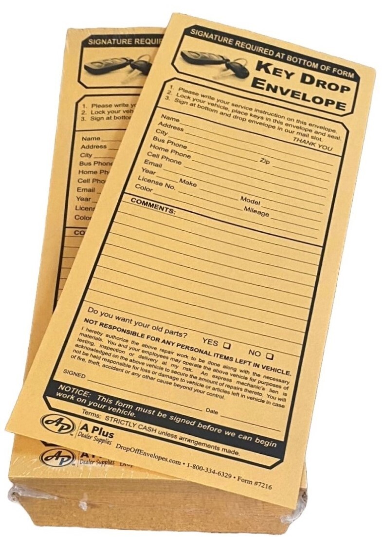 Key Drop Off Envelope #7216 • Qty 100 (U3) | eBay