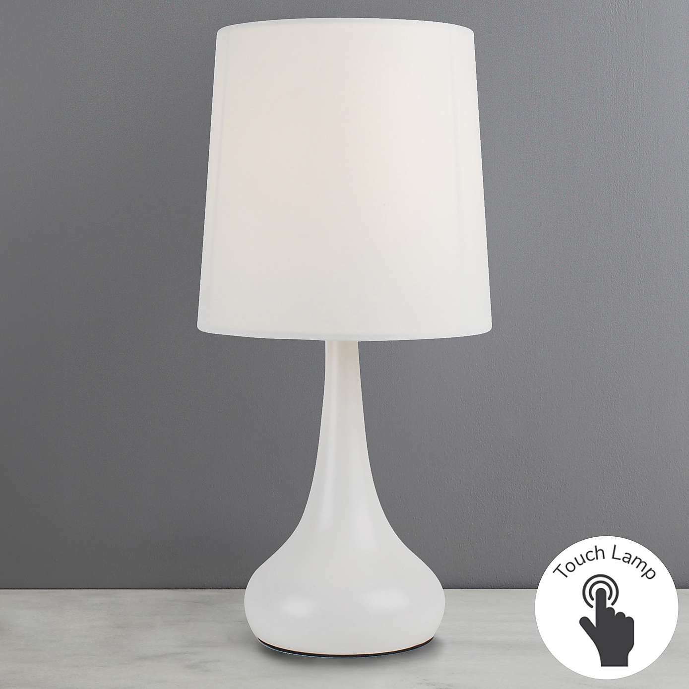 New Stylish Design Rimini Touch Lamp With Faux Silk Lampshade Bedside ...
