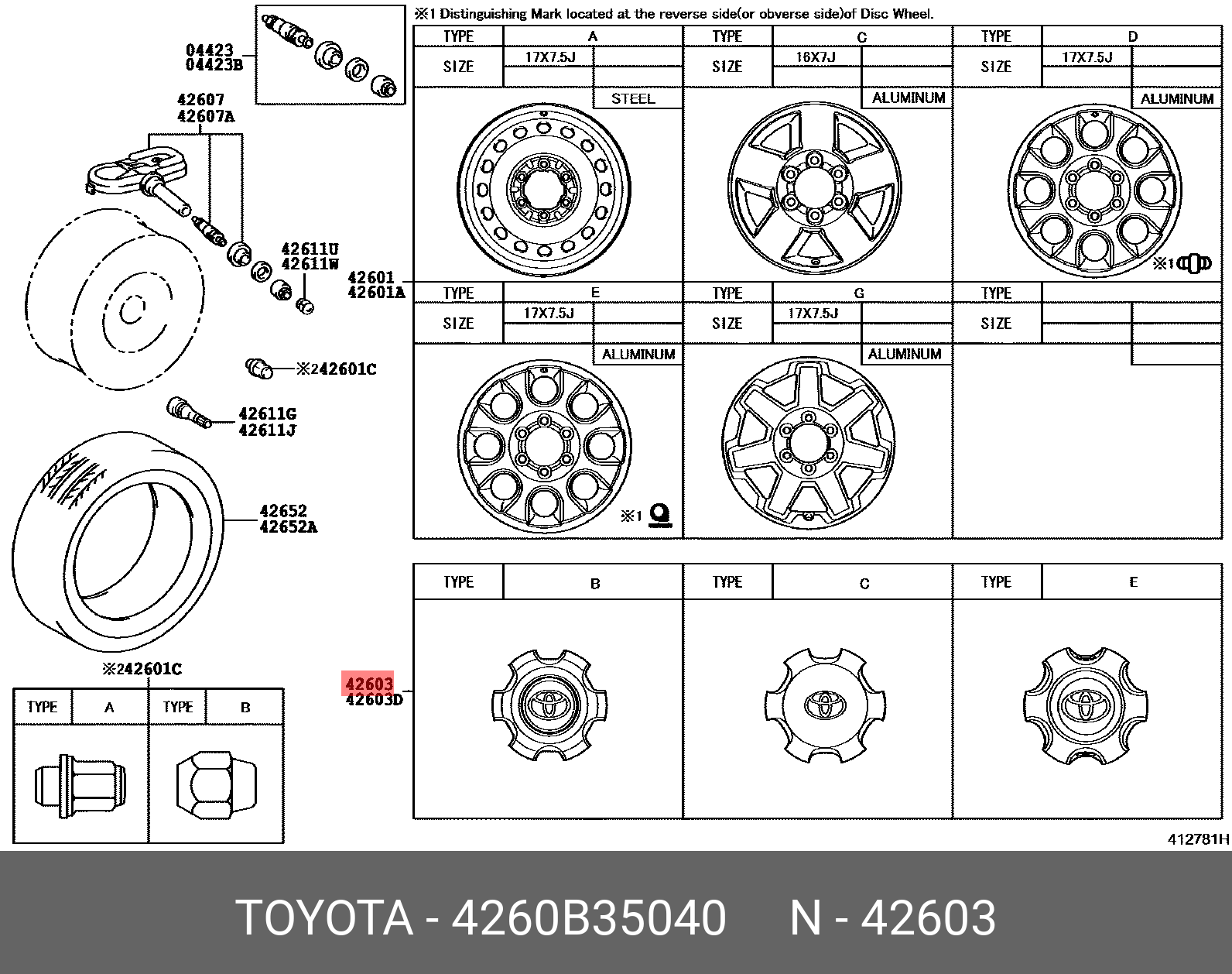 Genuine OE wheel cover, 4260B35040 for TOYOTA 4260B-35040 | eBay