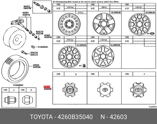 Genuine OE wheel cover, 4260B35040 for TOYOTA 4260B-35040 | eBay