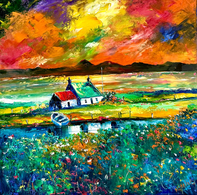 Natalie Souter Original Scottish Oil Painting "Evening Storm over Isle ...