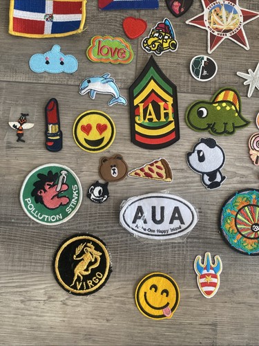 Lot Of 49 Random Assorted Patches Different Designs Sew And Iron On | eBay