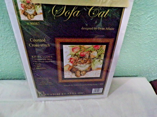 Kustom Krafts Cross Stitch Kit Sofa Cat Dyan Allaire Debbie Cook | eBay
