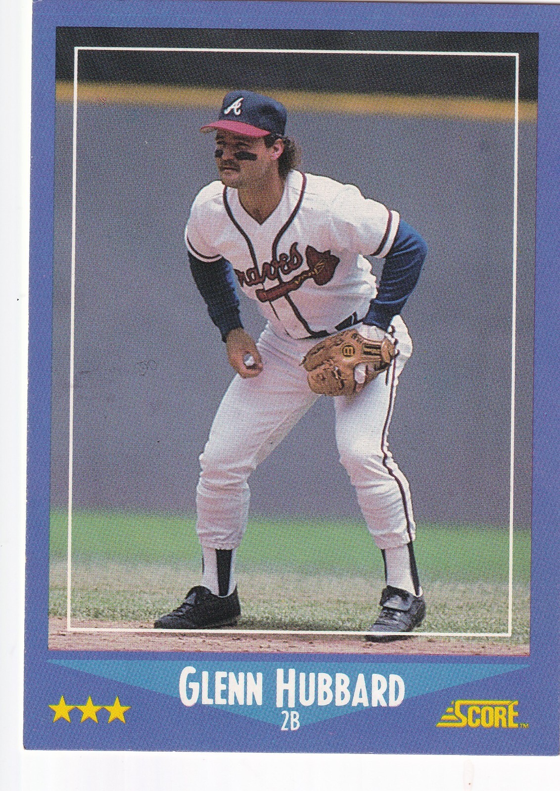 1988 Score #111 Glenn Hubbard MLB Atlanta Braves + (Yes 3 Free Mystery ...