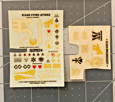 Vintage Warhammer 40K ELDAR VYPER JETBIKE & DREADNOUGHT TRANSFER lot ...