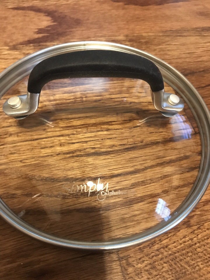 Simply Calphalon 5.75” Replacement Glass Lid Black Handle | eBay