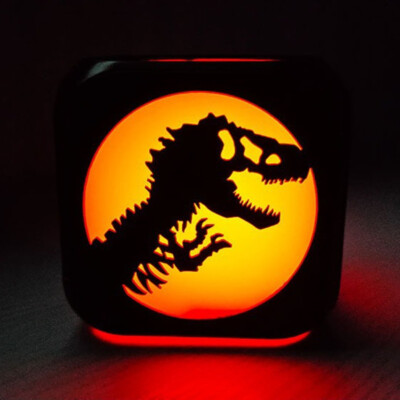 Lightup Jurassic Park Dinosaur Night Light Toy LED 3D Alarm Clock ...