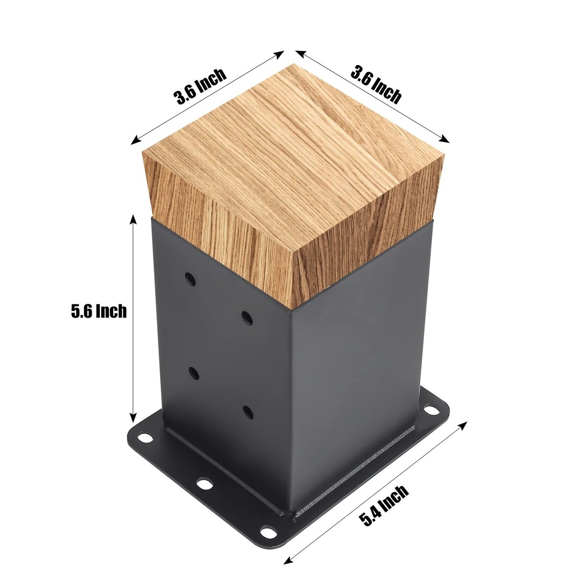 4x6 Post Base Brackets (4 Pack) - Black Powder Coated Deck & Fence ...
