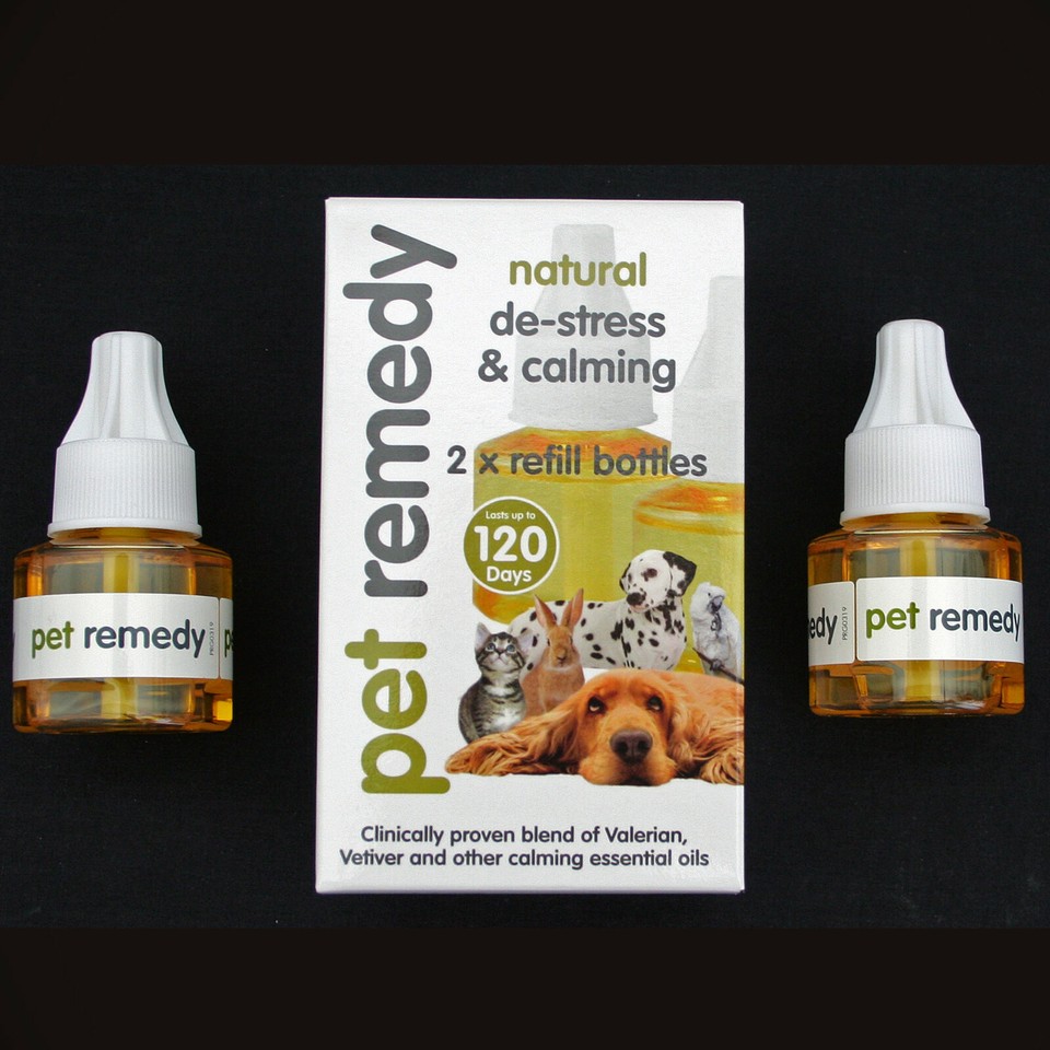 PET REMEDY DIFFUSER & 40ml REFILL HELPS CALM DOG CAT HORSE BIRD STRESS ...