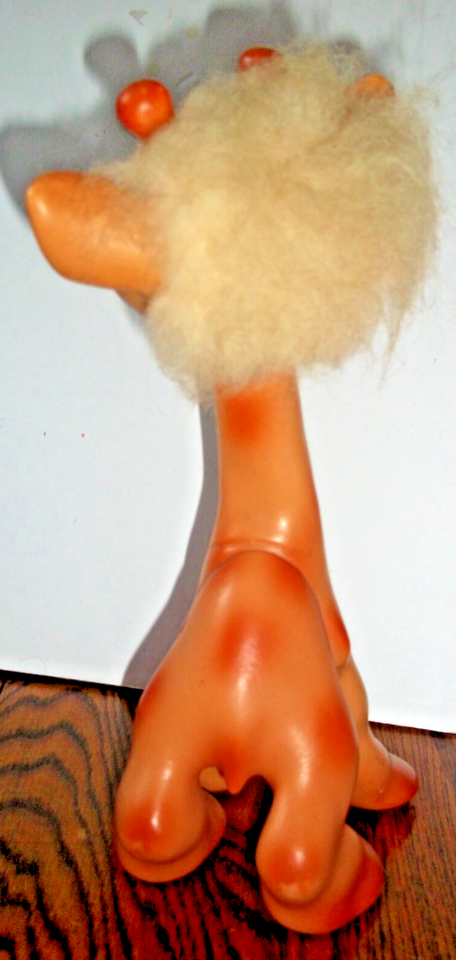 Vintage 1960’s Thomas DAM GIRAFFE TROLL White Hair Amber Eyes Doll 11 ...