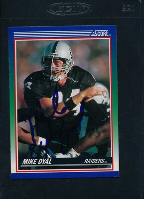 1990 Score #86 Mike Dyal Raiders Signed Auto *52383 | eBay