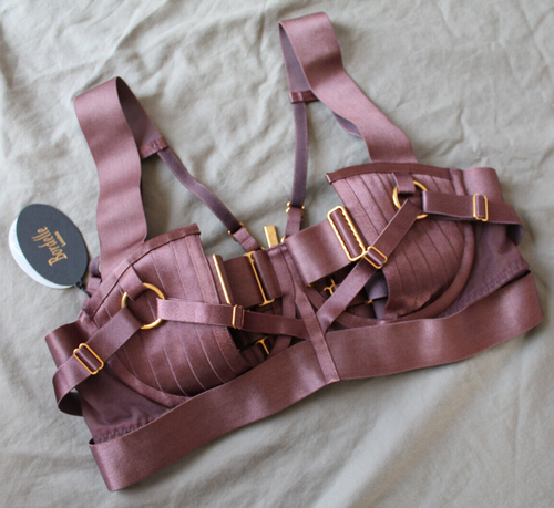 Bordelle Merida Panel Bodice Bra Plum purple strappy 24k M Medium NWT ...