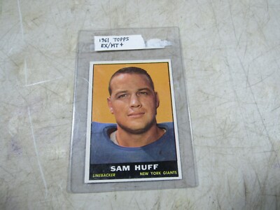 Vintage 1961 Topps Sam Huff New York Giants Football Card NM | eBay