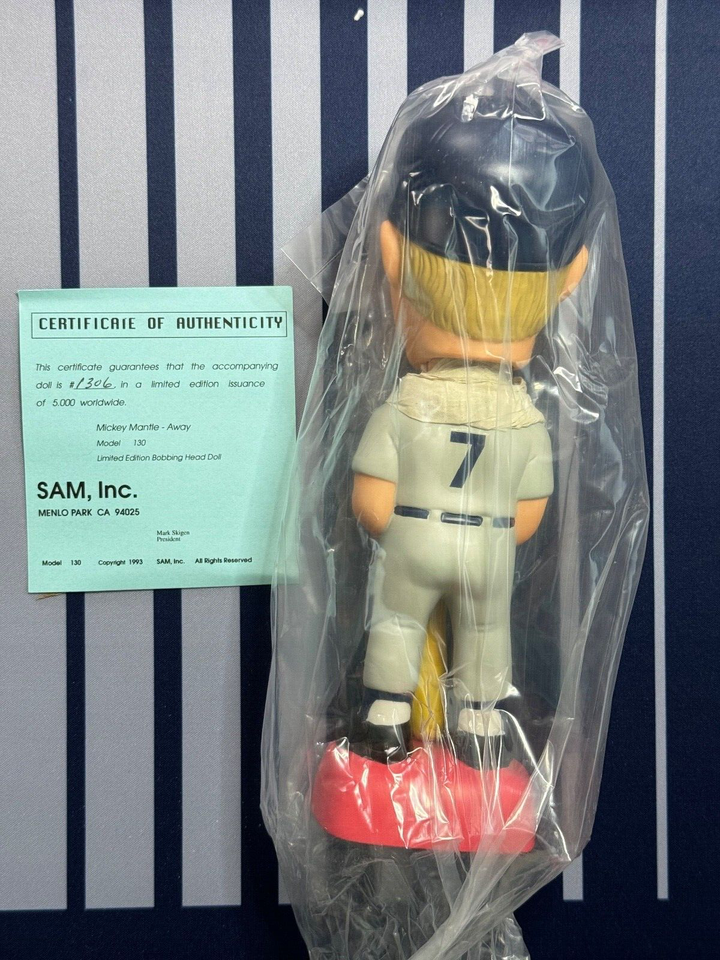 1999 SAM Inc. MICKEY MANTLE BOBBLEHEAD w/ Box & Cert #'d 1306/5000 | eBay