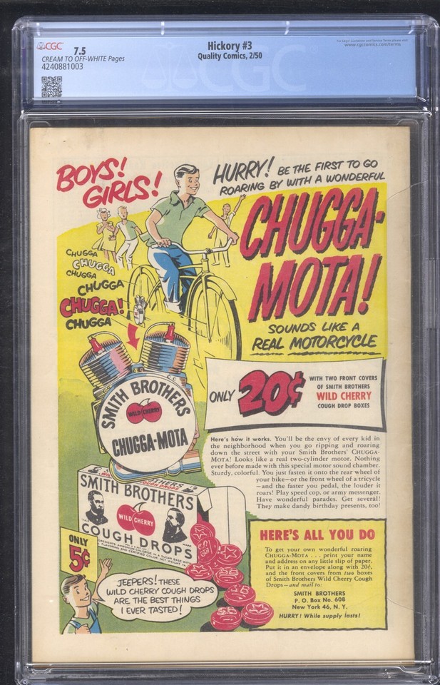 Hickory #3 CGC 7.5 HI GRADE Quality Comic GGA Cover Art 1950 SCARCE! | eBay